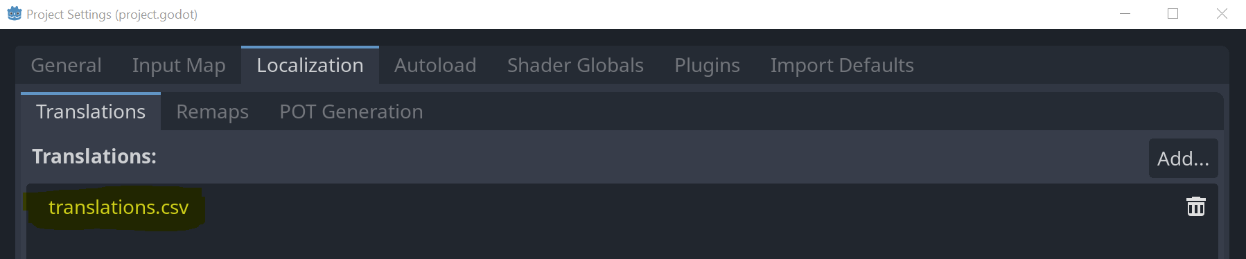 Project Settings / Localization allows to add non-translation resource files · Issue #71816 ...
