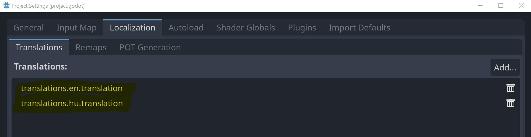 Project Settings / Localization allows to add non-translation resource files · Issue #71816 ...