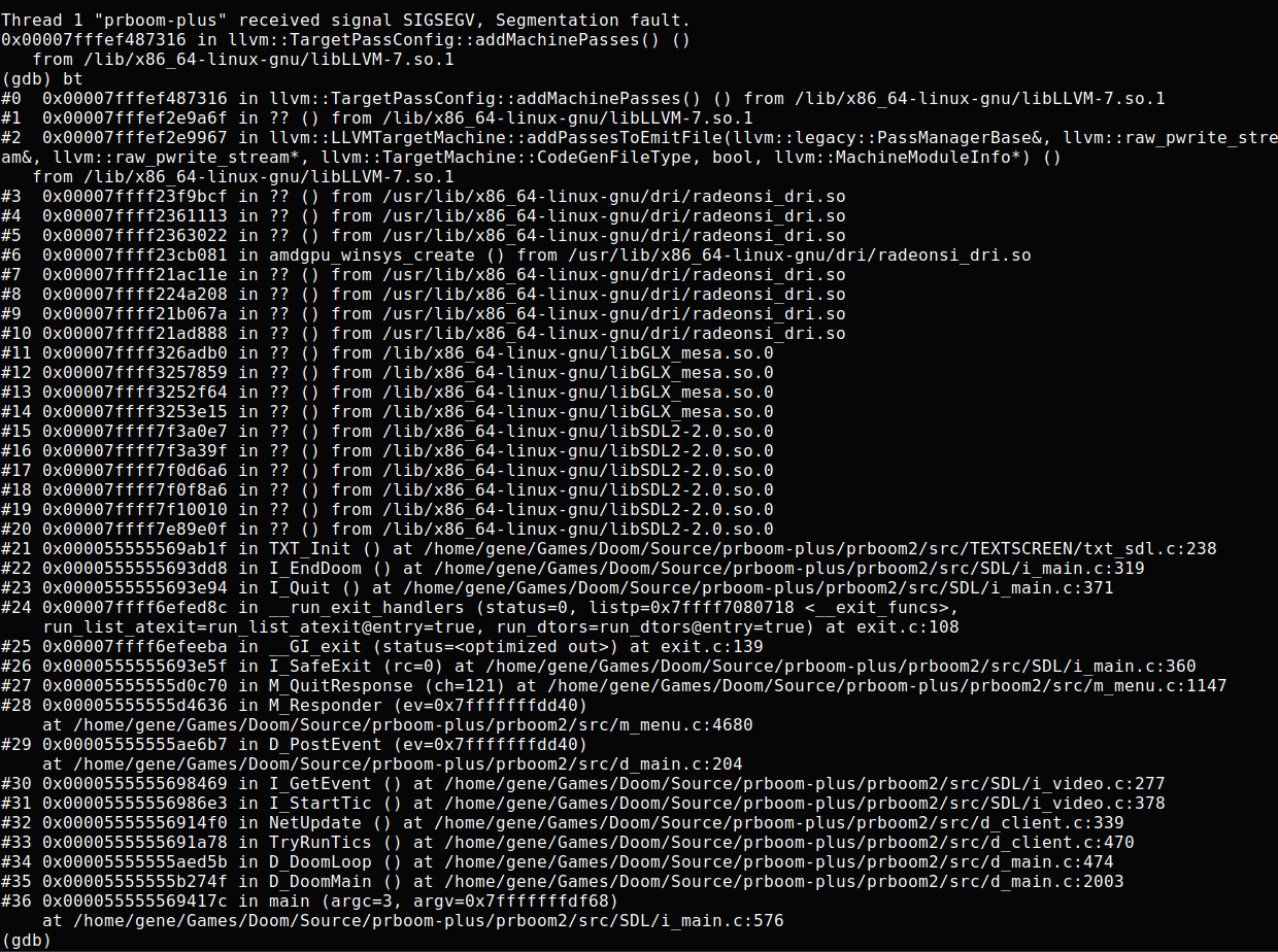 Getting a segfault on exit with "show endoom screen" option enabled · Issue #191 · coelckers ...