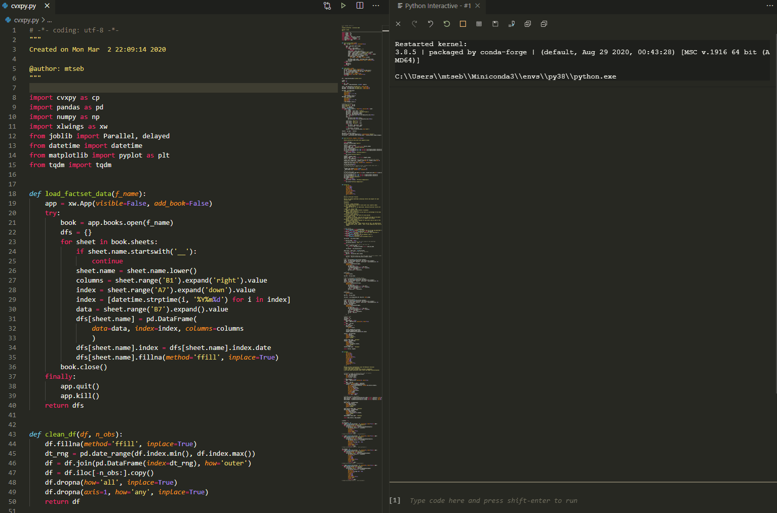 Running first line in interactive window runs the whole script, even if ...