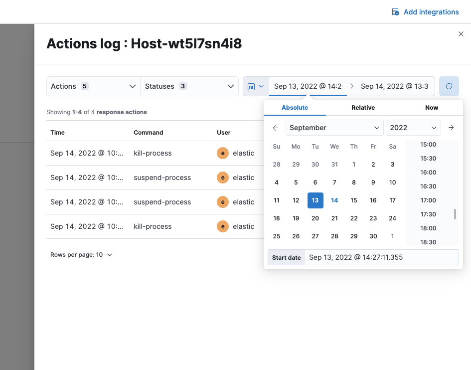 [Security Solution] The long time-date range breaks the UI under Actions log · Issue #140570 ...