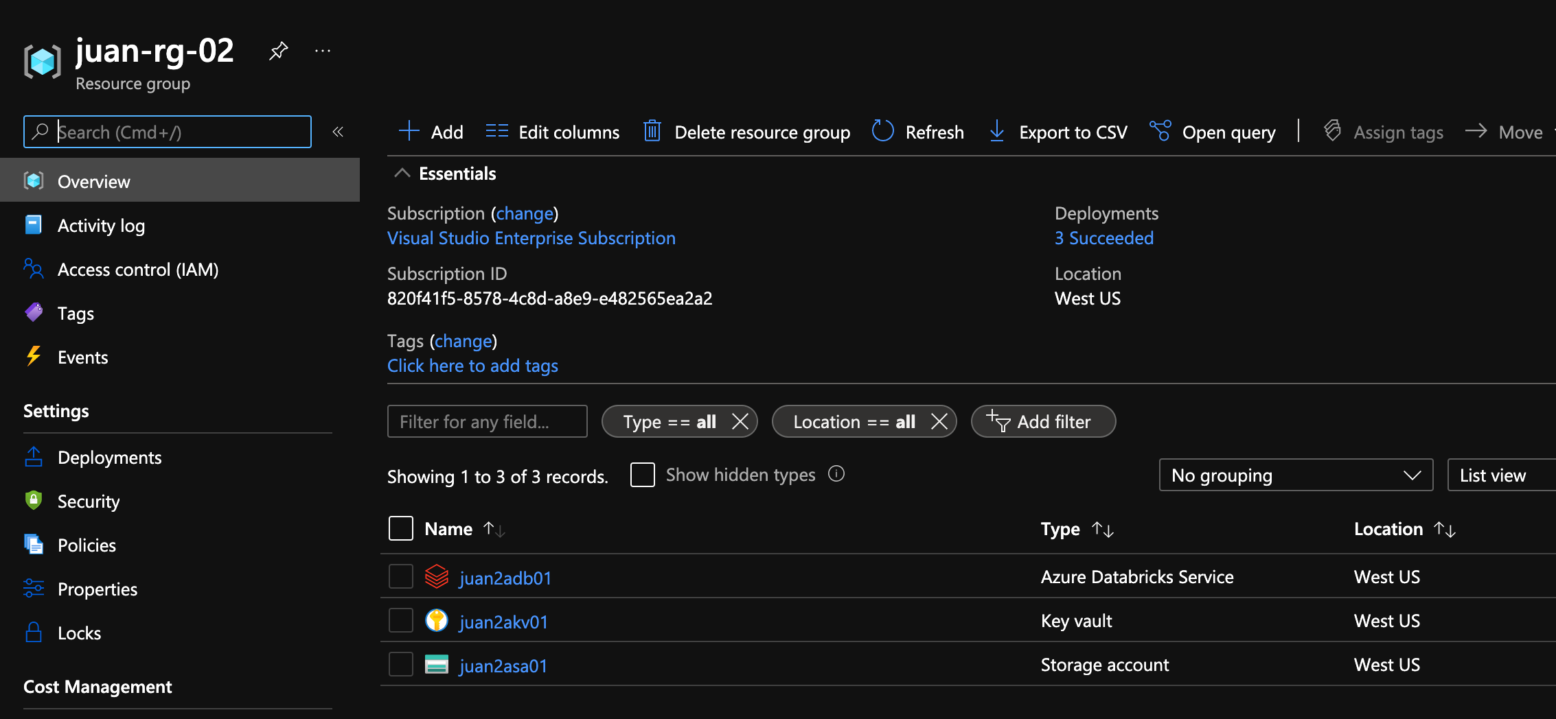 Single tech/databricks 211 default region west us by jsburckhardt · Pull Request #219 · Azure ...