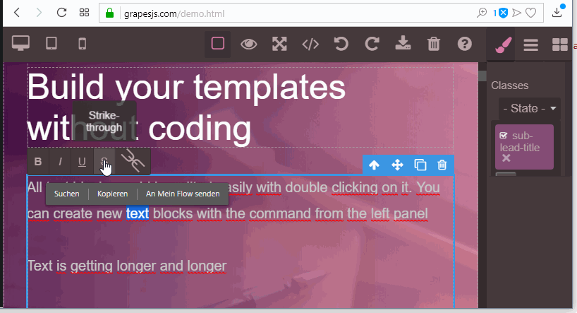 [BUG]: RTE Editor not scrolling · Issue #1980 · GrapesJS/grapesjs · GitHub