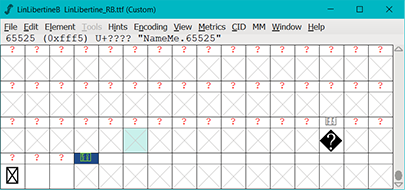 Adding Unicode Name to New Glyph, Changes All Empty Glyphs in Fontview ...