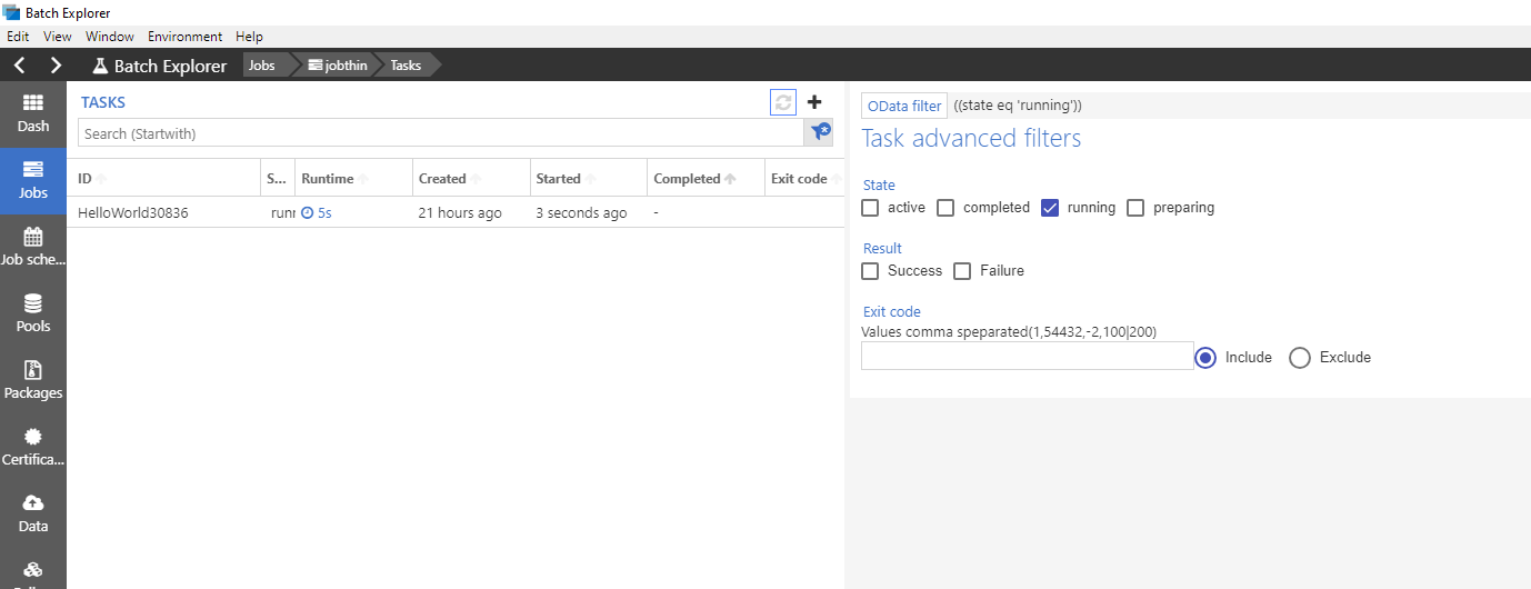 Tasks Filter does not return results when job has large number of tasks · Issue #2100 · Azure ...