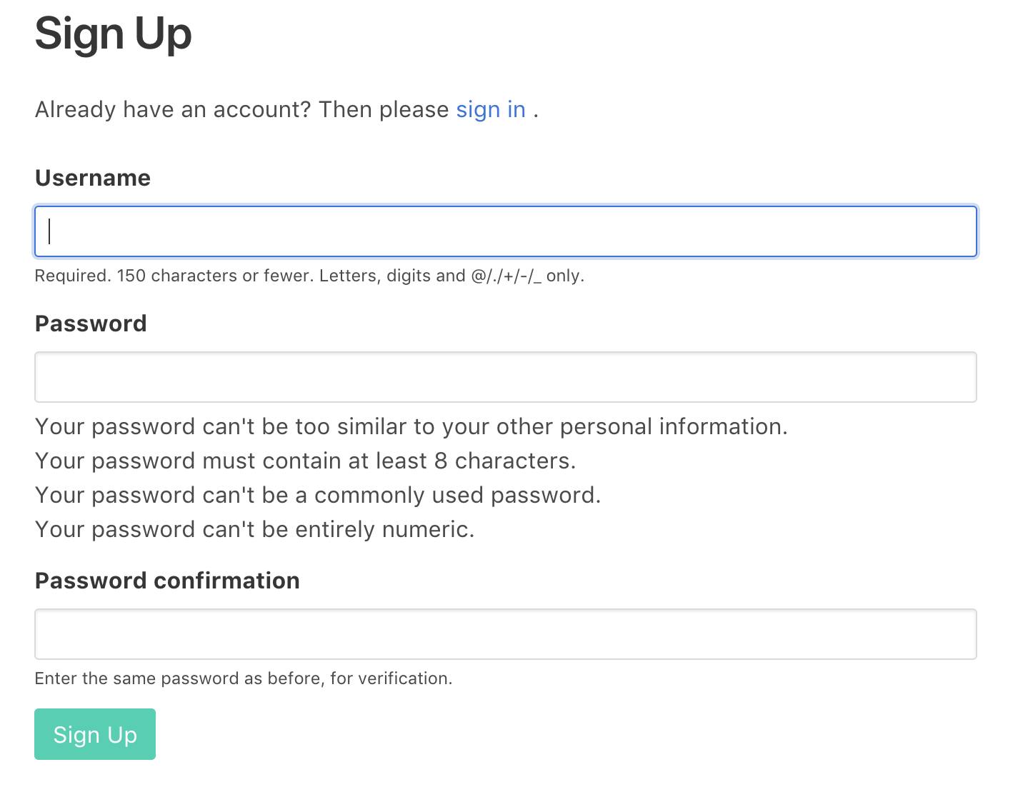 Issue With Help Text In Signup Page Template · Issue 12 · Timonweb Django Bulma · Github