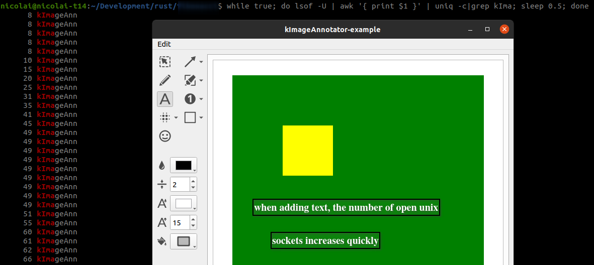 Text tool opens many unix sockets · Issue #144 · ksnip/kImageAnnotator · GitHub