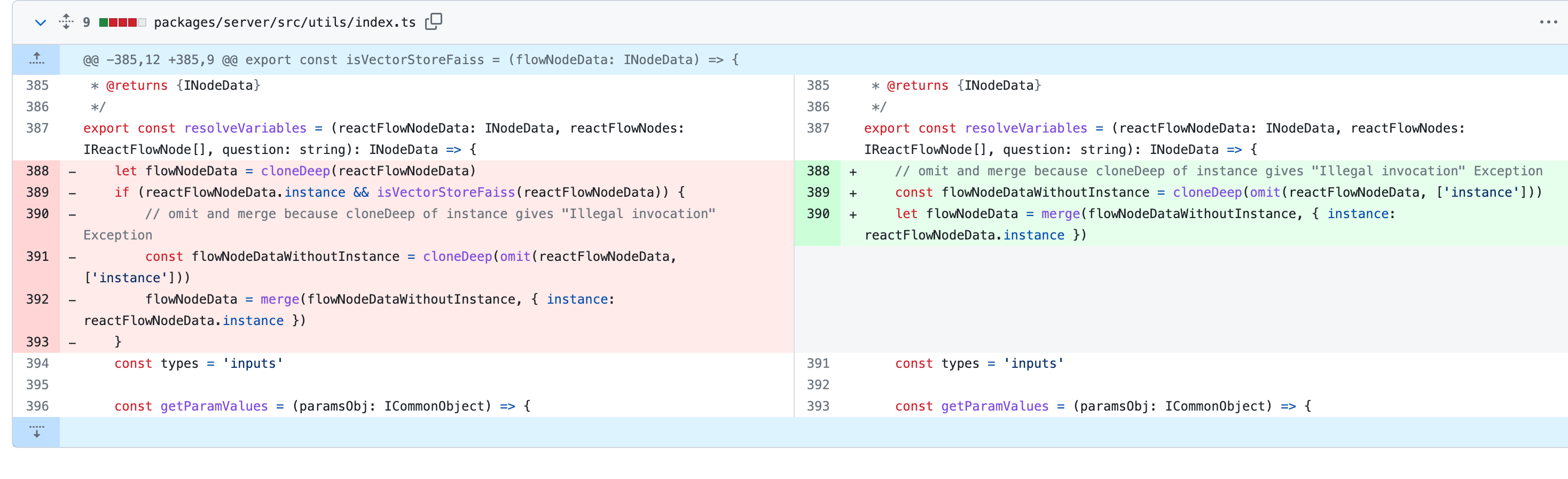 [BUG] shouldn't deep clone component on processPrediction · Issue #535 · FlowiseAI/Flowise · GitHub