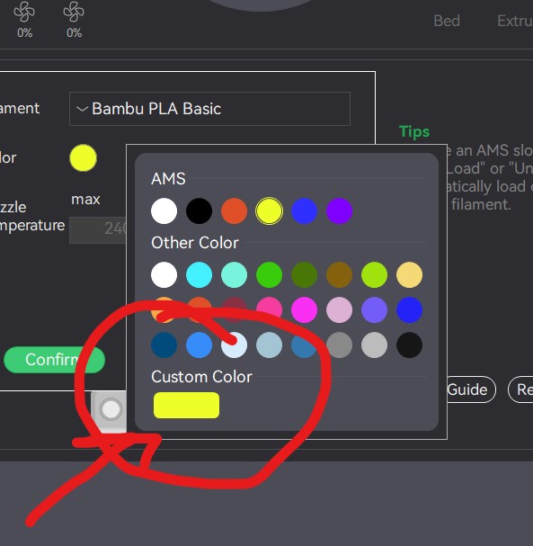 Custom Color missing from Bambu AMS Device screen · Issue #1238 · SoftFever/OrcaSlicer · GitHub