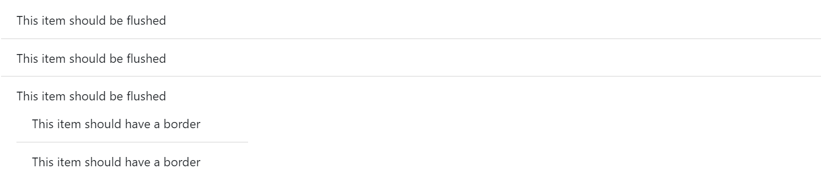 .list-group-flush doesn't allow nested "normal" .list-groups with ...