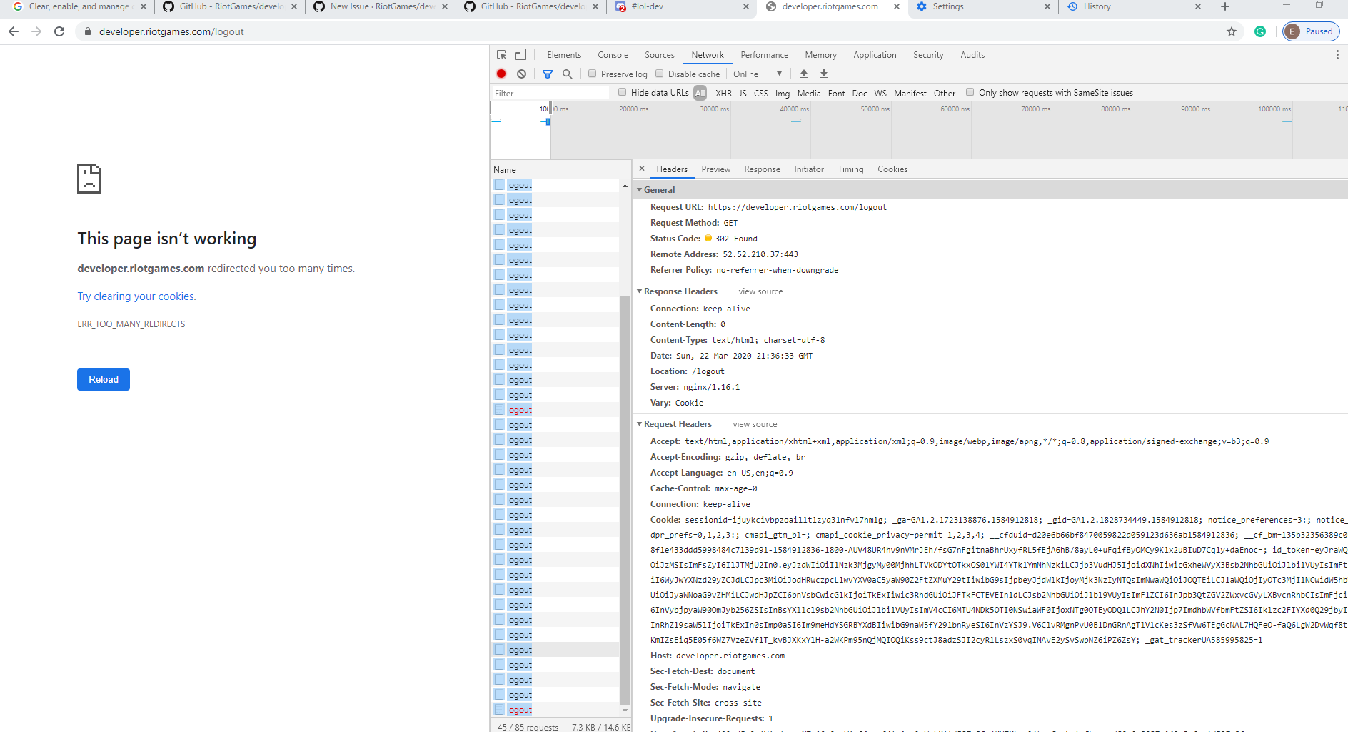 ERR_TOO_MANY_REDIRECTS when logging into riot portal on API Page · Issue #256 · RiotGames ...