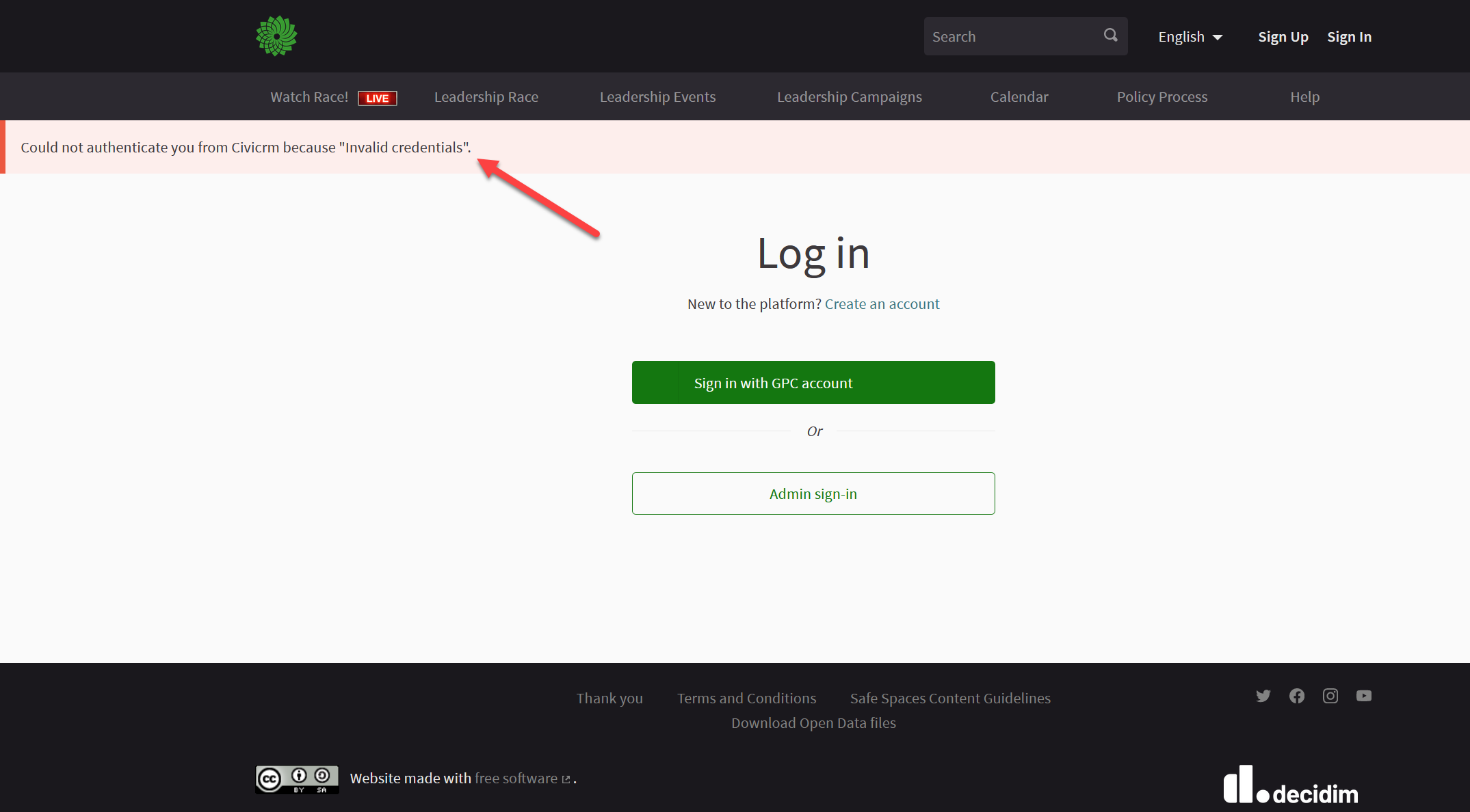 Civi OAuth not working · Issue #83 · Green-Party-of-Canada-Members/gpc-decidim · GitHub