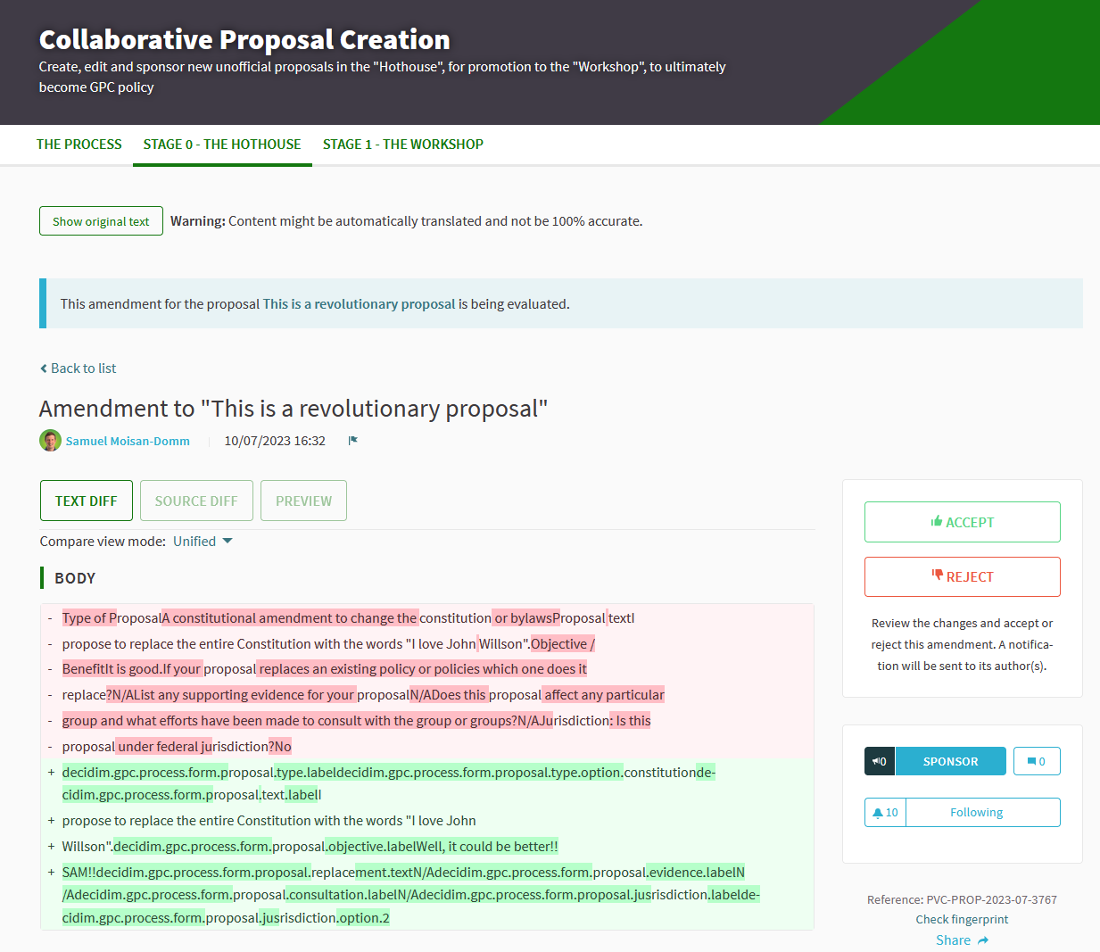 Decidim Awesome custom fields interacting negatively with Diff Compare · Issue #91 · Green-Party ...
