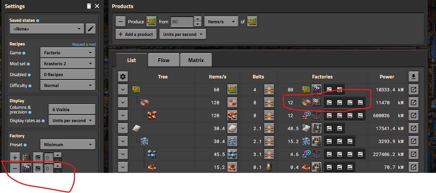 Factorio Calc - Mod: Krastorio - Simplex Solver only uses Advanced ...
