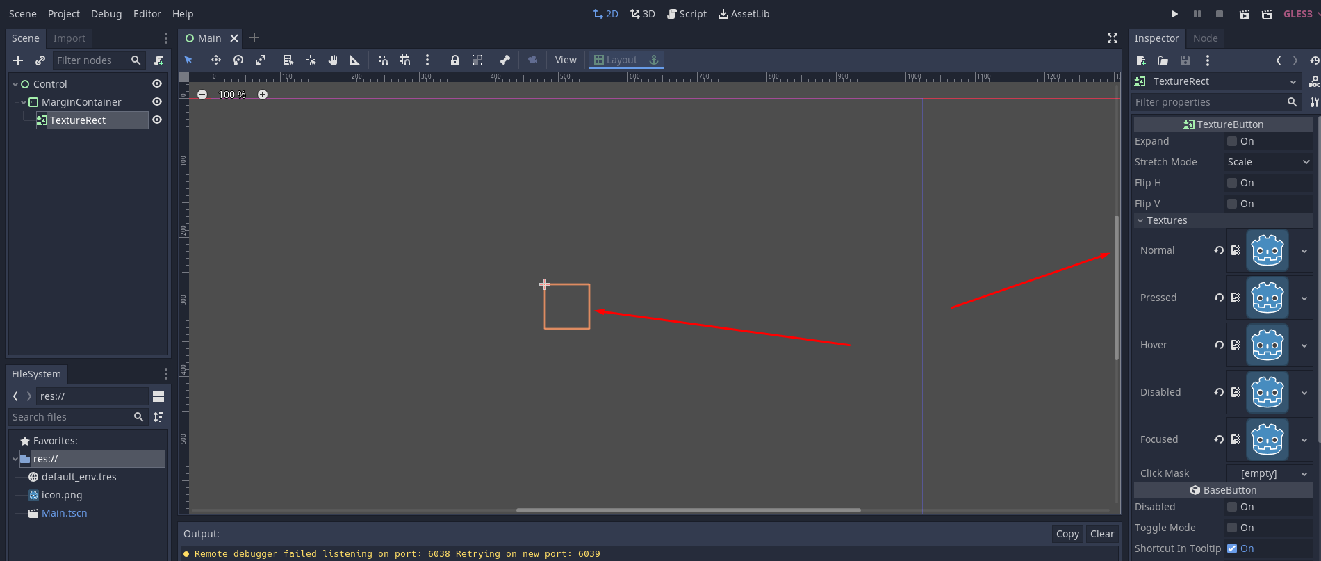 Texture for TextureButton control dont seem to work · Issue #57927 · godotengine/godot · GitHub