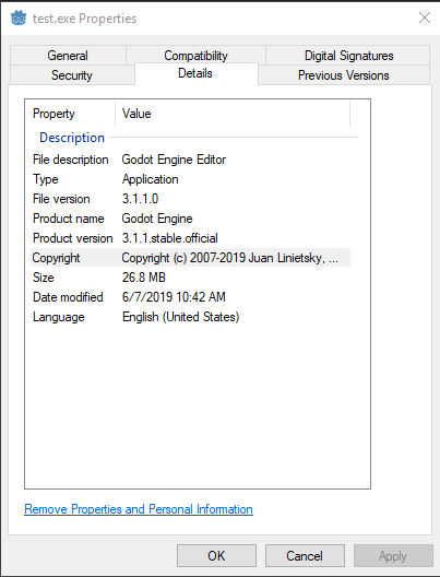 Exported executable shows "Godot Engine editor" in task manger. · Issue #29569 · godotengine ...