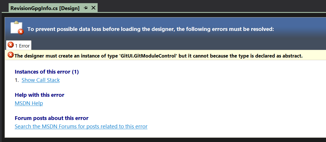 form designer in Visual Studio is broken · Issue #4937 · gitextensions/gitextensions · GitHub