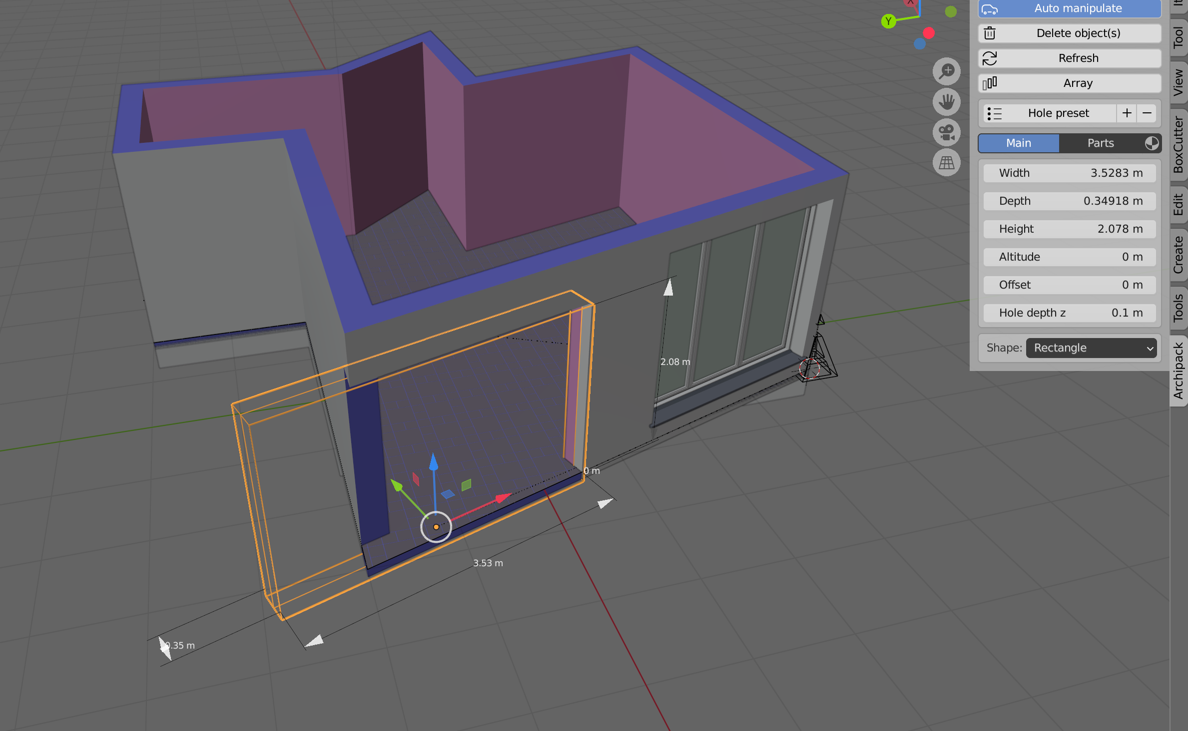 Hole or Windows don't follow wall · Issue #208 · s-leger/archipack · GitHub