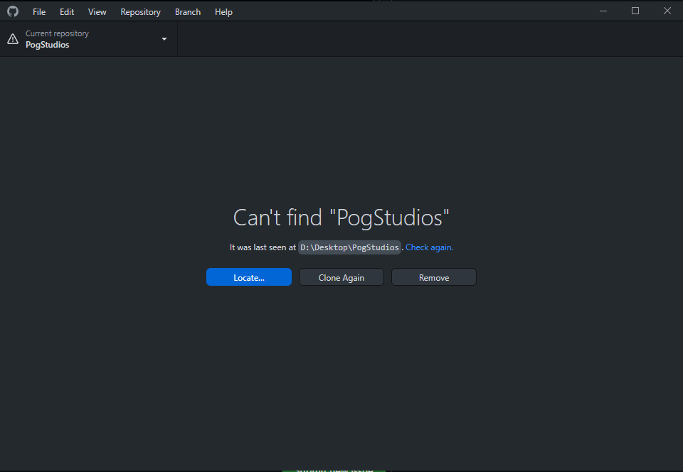 Can't find "Repo" · Issue #14390 · desktop/desktop · GitHub