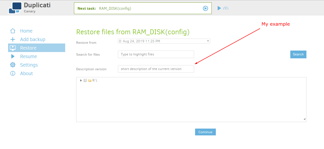 Add a short description to backup filesets · Issue #3869 · duplicati ...