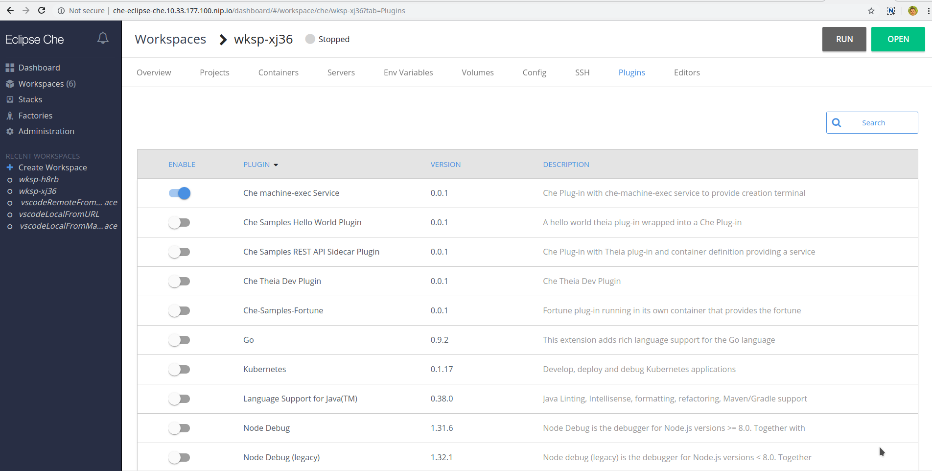 Plugins Page On Workspace Details Does Not Show All The Plugins · Issue 13186 · Eclipse Cheche