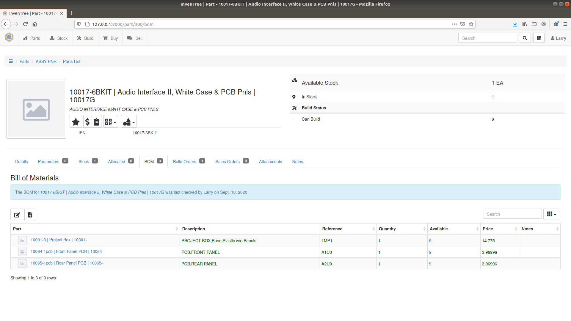 Build Function Still Does Not Work · Issue #989 · inventree/InvenTree · GitHub