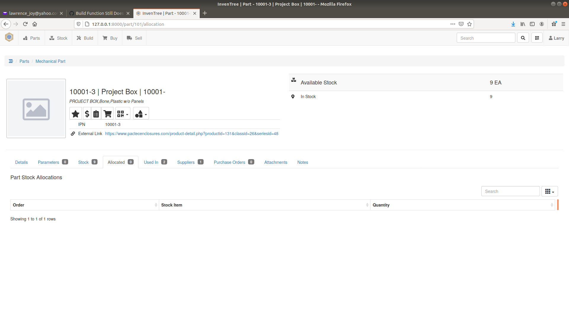 Build Function Still Does Not Work · Issue #989 · inventree/InvenTree · GitHub