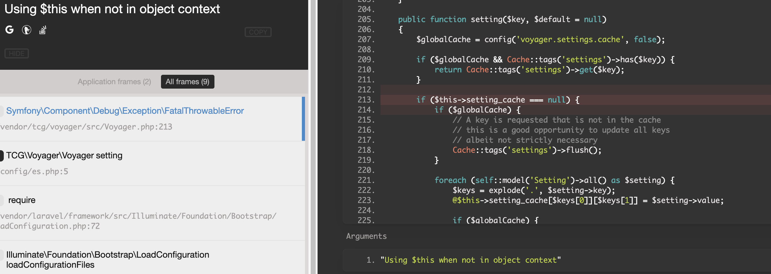 Voyager::setting() error when calling in a config file · Issue #4400 · thedevdojo/voyager · GitHub
