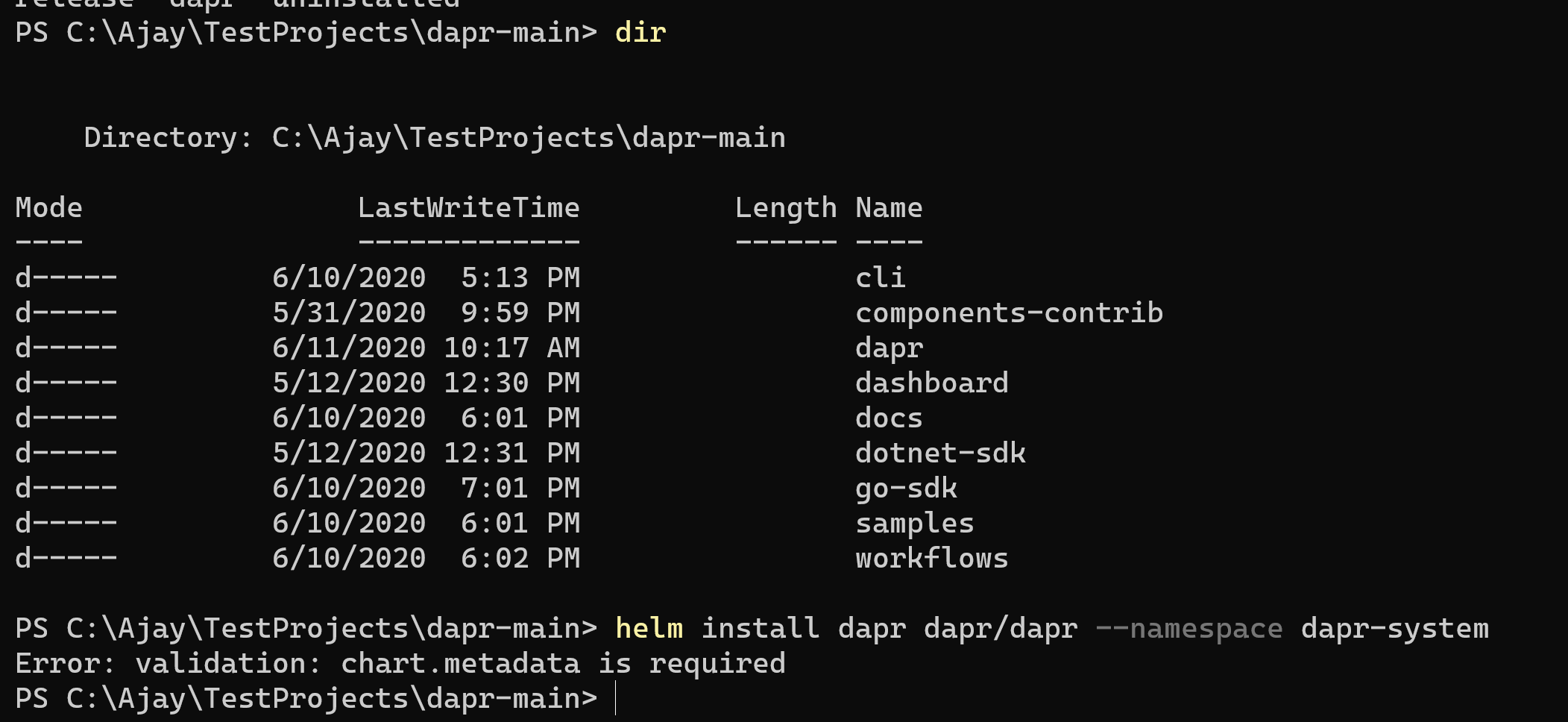 Helm Install Not Working · Issue #1675 · dapr/dapr · GitHub Helm Install Not Working · Issue #1675 · dapr/dapr · GitHub