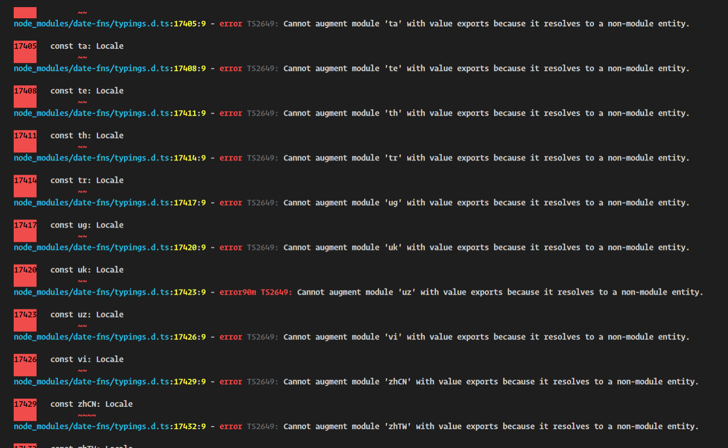 Upgrade leads to 'Cannot augment module 'xxxx' with value exports because it resolves to a non ...