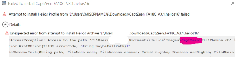 Incorrect Error Reporting in Installation Dialogue · Issue #406 · HeliosVirtualCockpit/Helios ...
