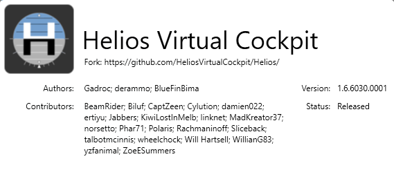 1.6.603 Pre-Release Checks · Issue #769 · HeliosVirtualCockpit/Helios · GitHub