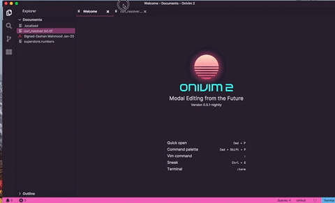 Trying to enter vim command shrinks the screen · Issue #2564 · onivim/oni2 · GitHub