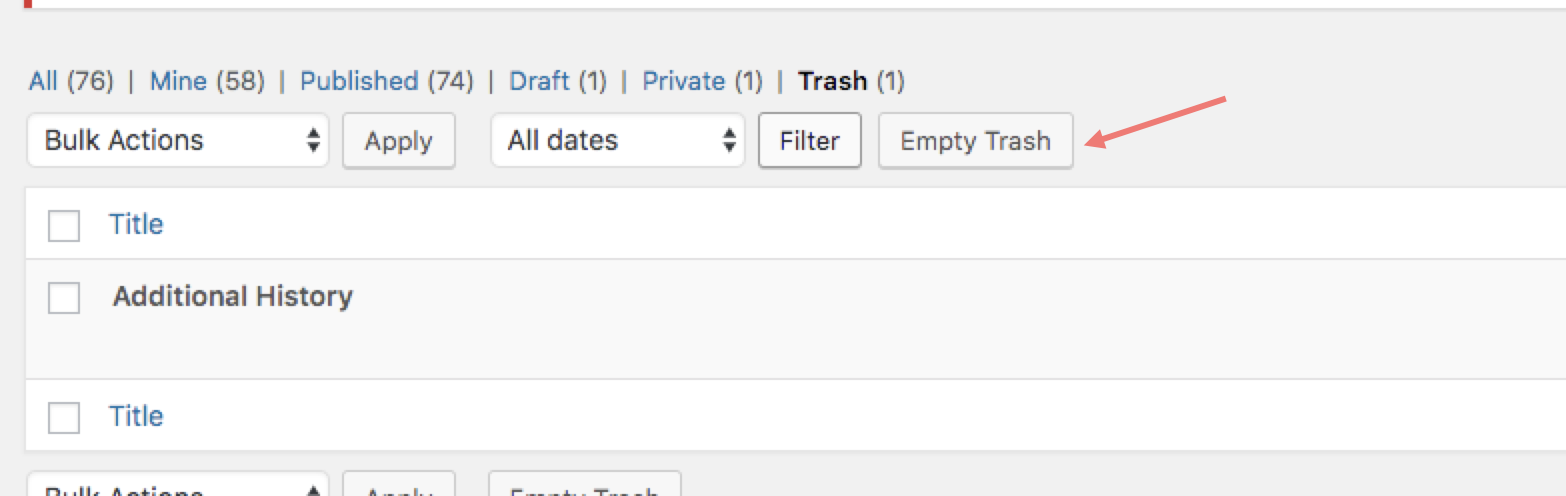 fix: the "empty trash" button needs to be relocated on the "trash" status for donation forms ...