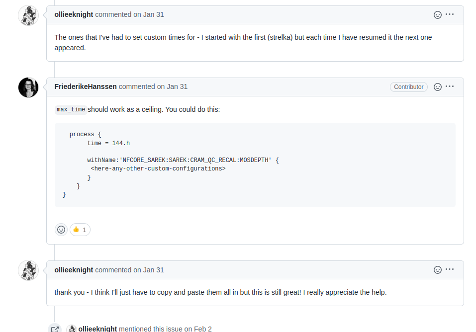 Process exceeded running time limit with --max_time · Issue #960 · nf-core/sarek · GitHub