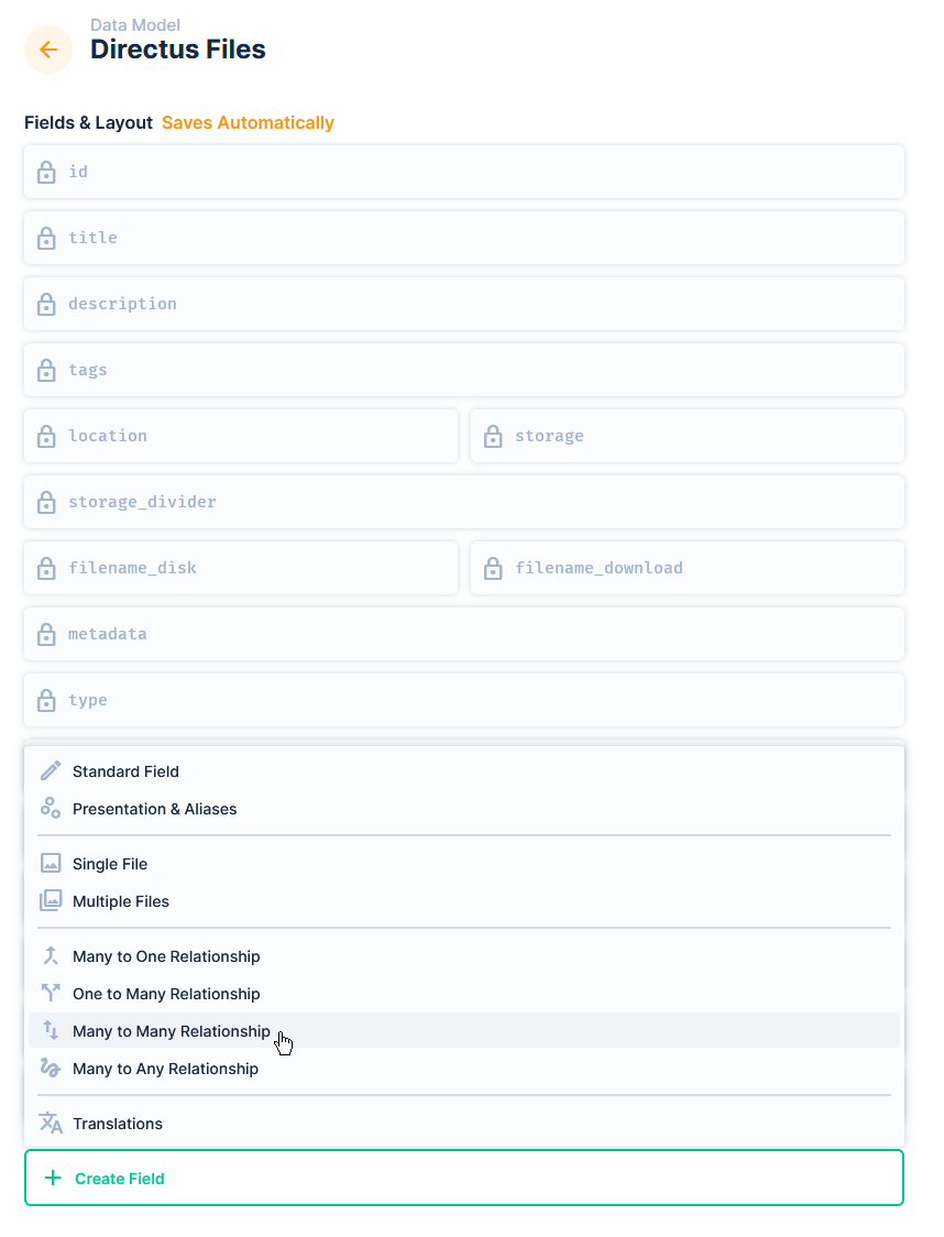 Creating a many-to-many relation on directus_files fails · Issue #6395 · directus/directus · GitHub