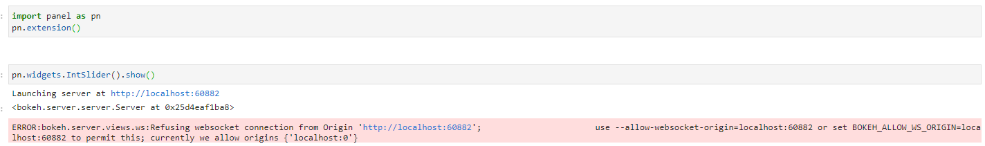 Refusing websocket connection from Origin with show method · Issue #1416 · holoviz/panel · GitHub