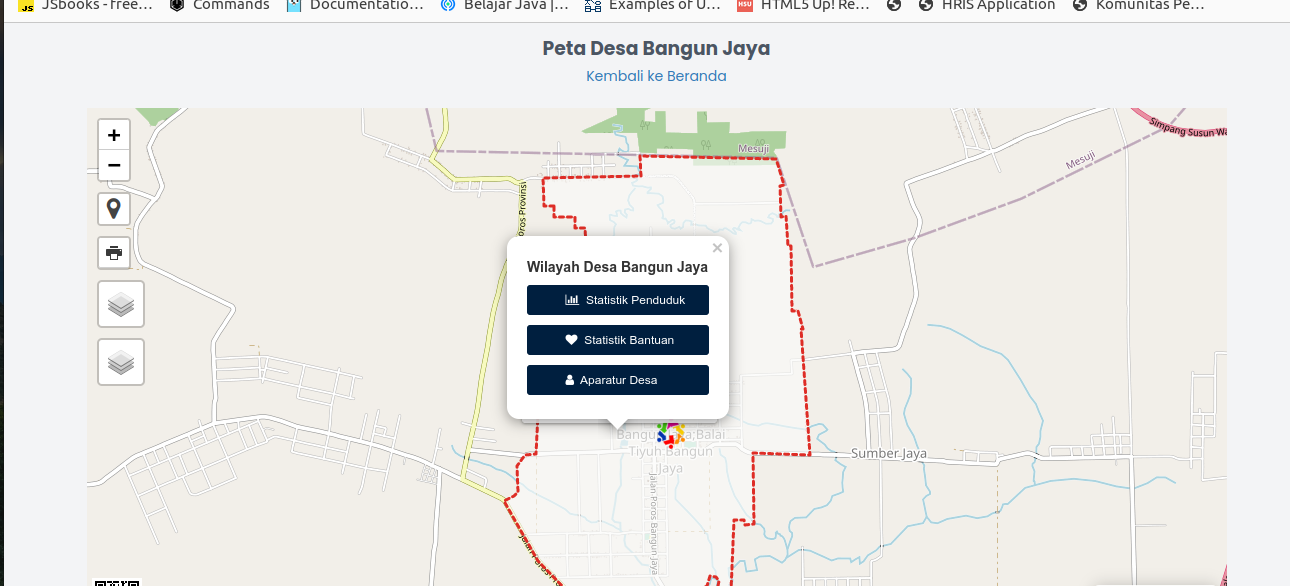 Tombol pada bagian peta perlu ditambahkan pengaturan agar bisa ditampilkan sesuai peraturan ...