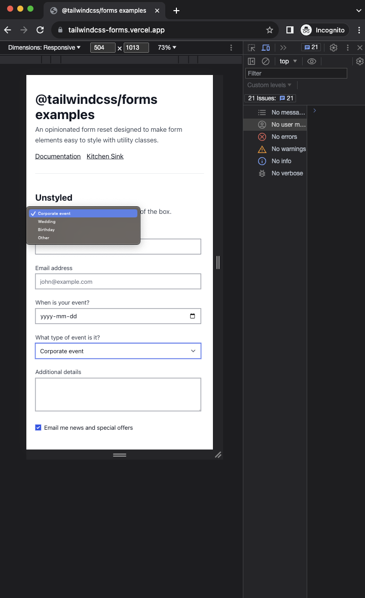 Select input options in Chrome not displaying properly · Issue #145 · tailwindlabs/tailwindcss ...