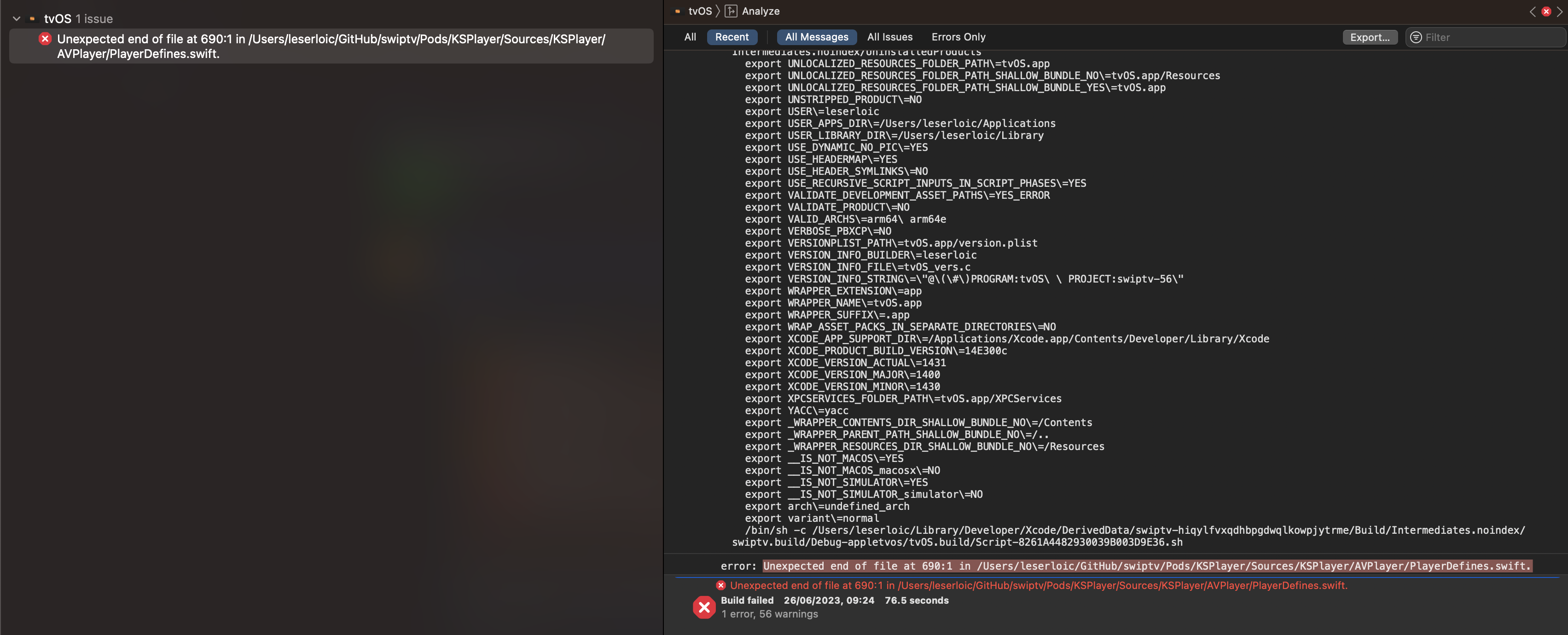 Pod update fail. · Issue #481 · kingslay/KSPlayer · GitHub