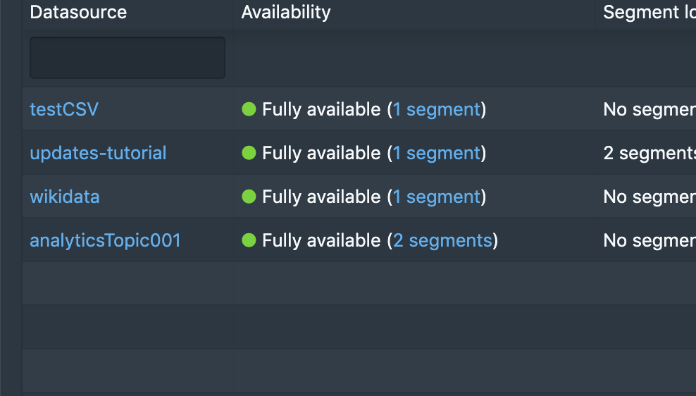 Datasources shows 0% available fo any dataset and never starts · Issue #8874 · apache/druid · GitHub