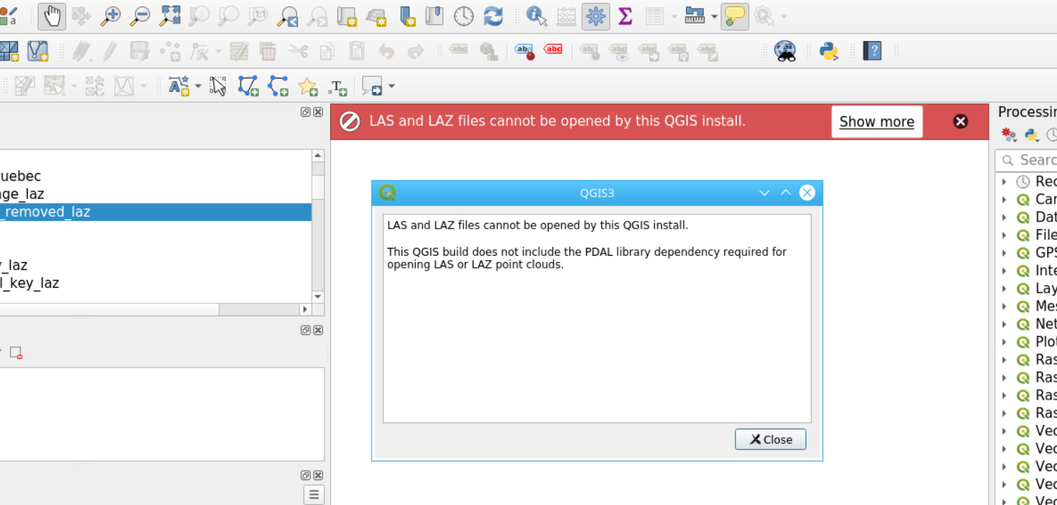 QGIS Docker image does not include the PDAL library · Issue #50444 ...