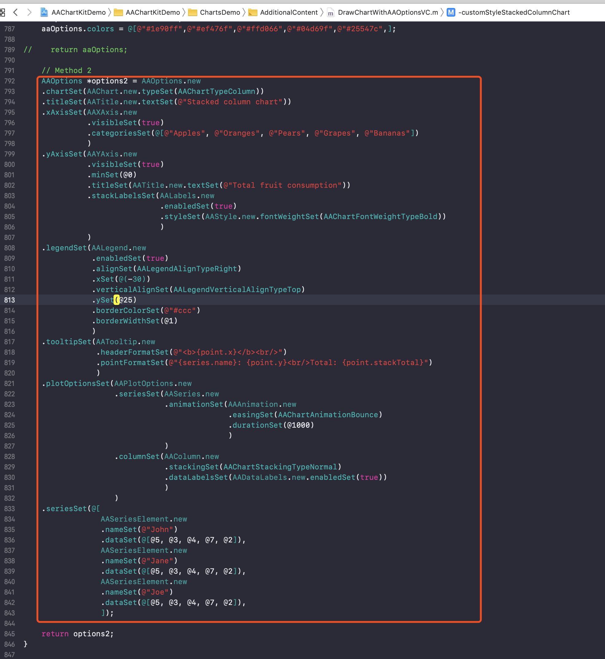 设置 是否 堆积 的关键代码在哪里？ · Issue #604 · AAChartModel/AAChartKit · GitHub