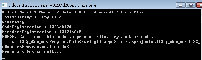 所有模式都失败，辛苦看下，谢谢( ios ) · Issue #58 · Perfare/Il2CppDumper · GitHub