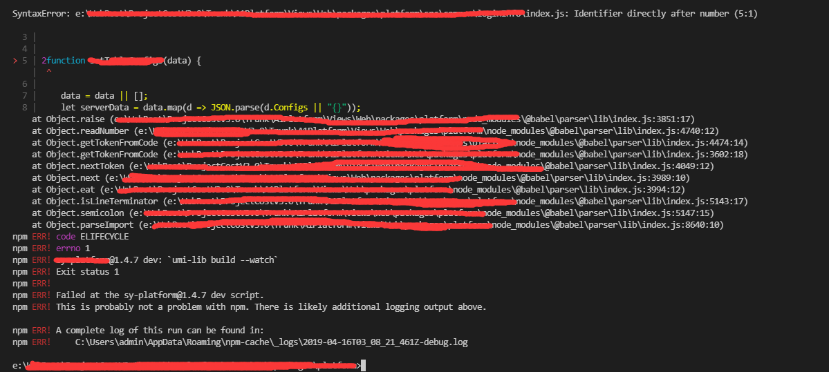 umi-lib build --watch 出现语法错误时，watch中断，必须重新启动 · Issue #2277 · umijs/umi ...