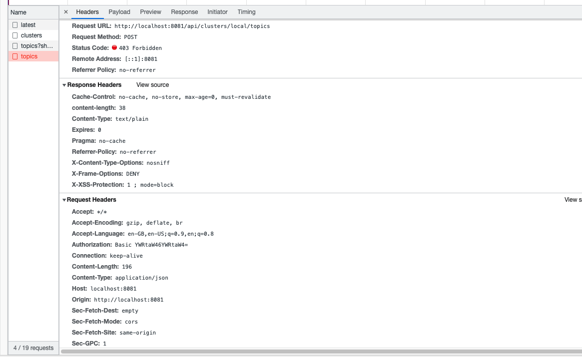 Can't create topic when Basic Authentication is enable · Issue #2263 · provectus/kafka-ui · GitHub