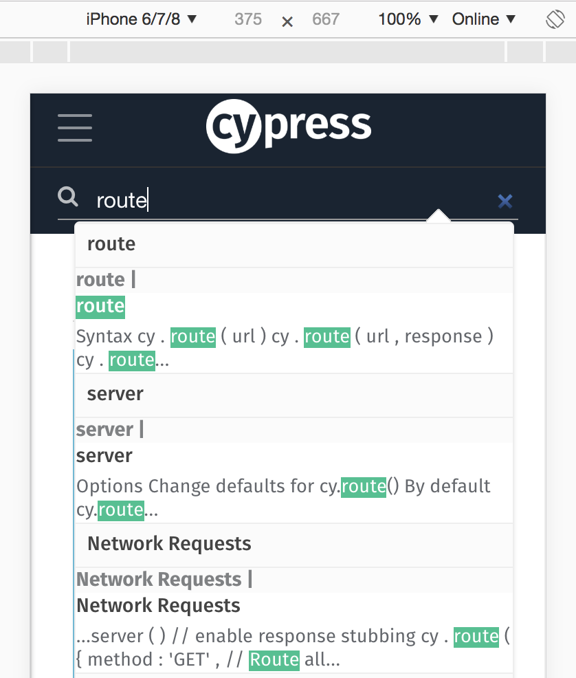 Search input box is misleading on narrow screens · Issue #743 · cypress-io/cypress-documentation ...