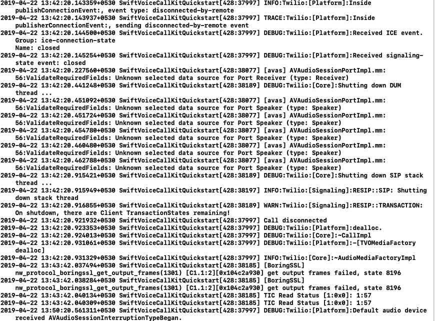 Outgoing call disconnected error · Issue #228 · twilio/voice-quickstart-ios · GitHub