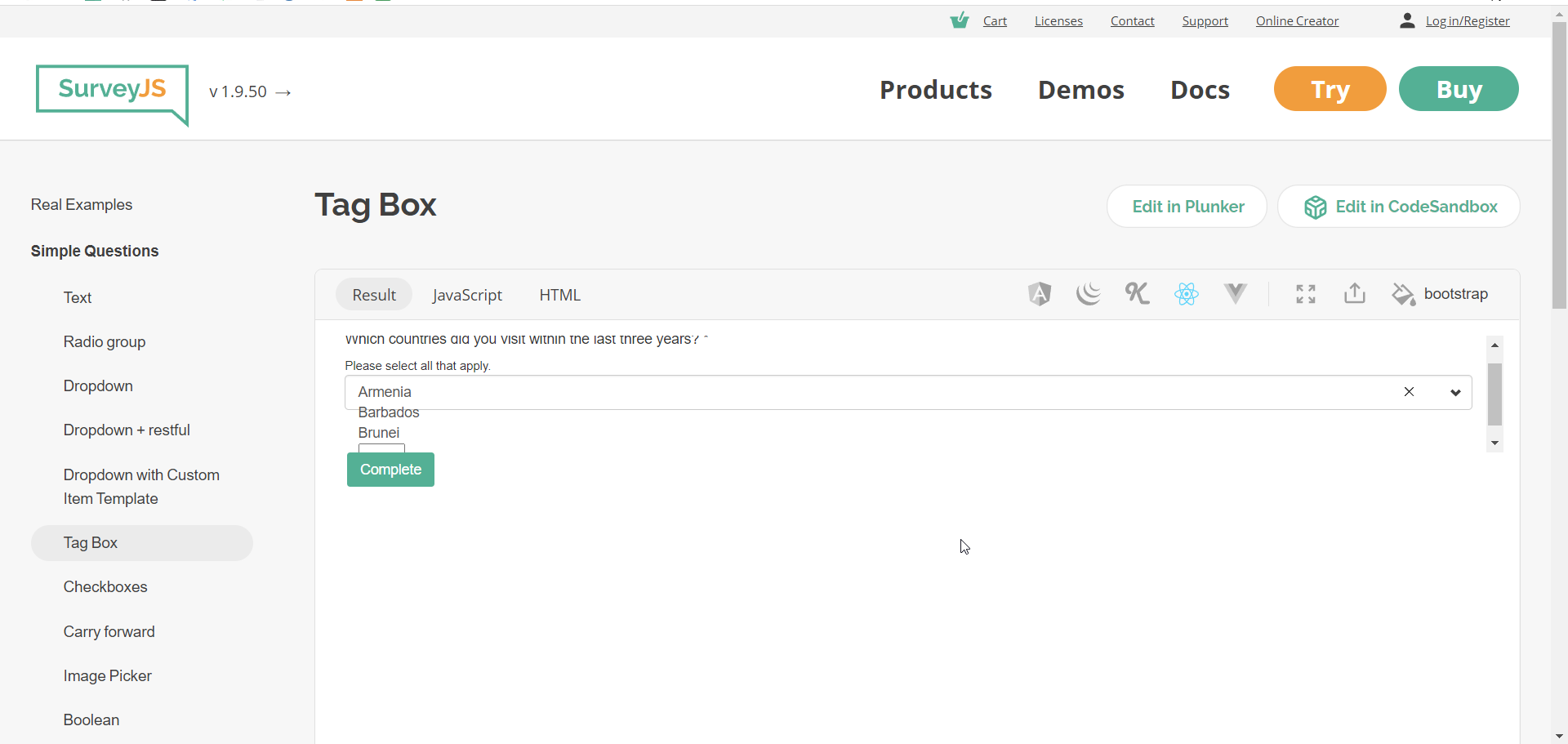 Tag Box is broken in the Bootstrap theme · Issue #4900 · surveyjs/survey-library · GitHub