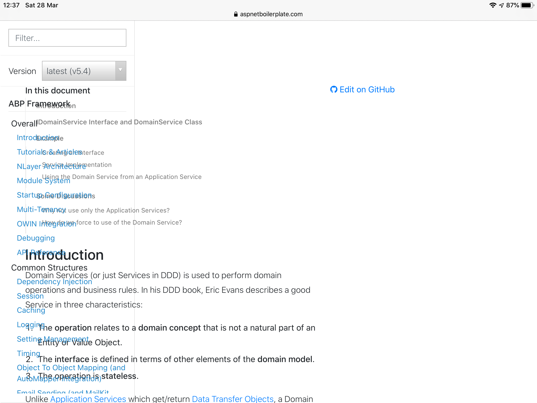 aspnetboilerplate.com pages have overlapping documentation and side pane on iPad · Issue #5447 ...